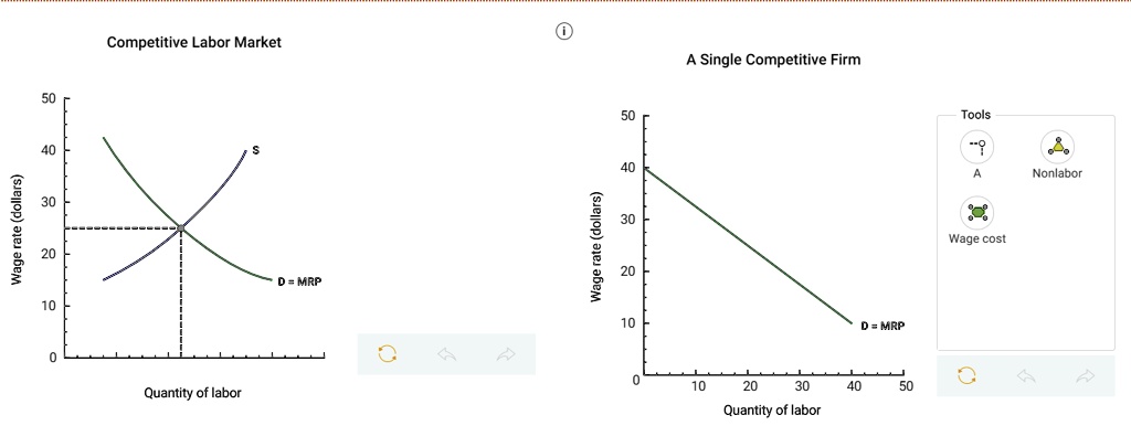 Wage rate (dollars) 50 40 30 Competitive Labor Market S 20 D = MRP 10 0 ...