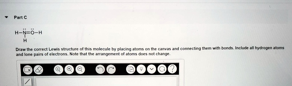 part h n oh draw the correct lewis structure of this molecule by ...