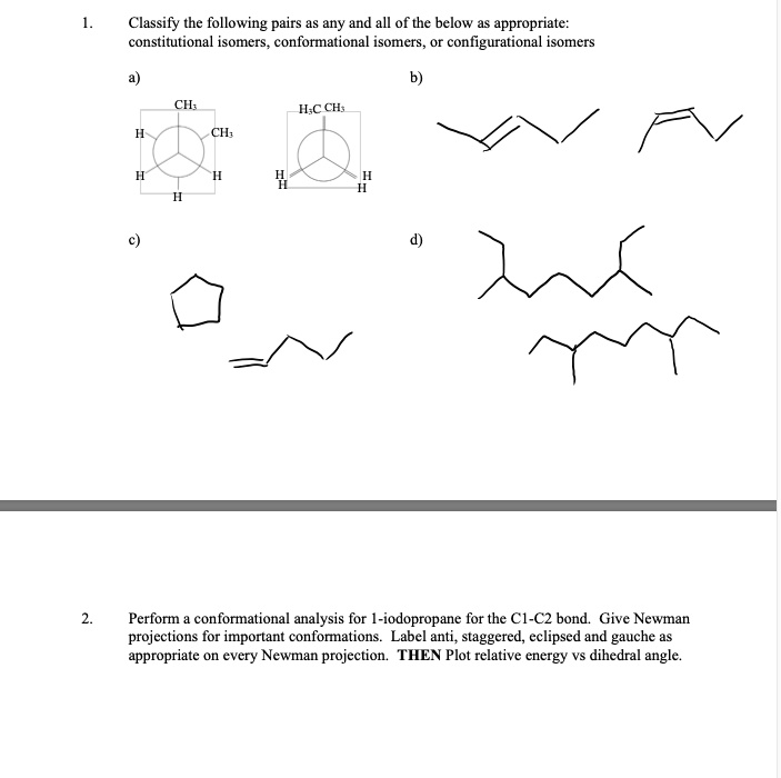 SOLVED: Classify the following pairs as any and all of the below as ...