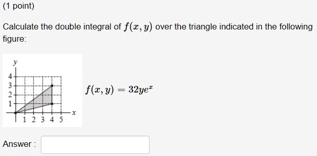 SOLVED: Calculate the double integral of f(x,y) over the triangle ...