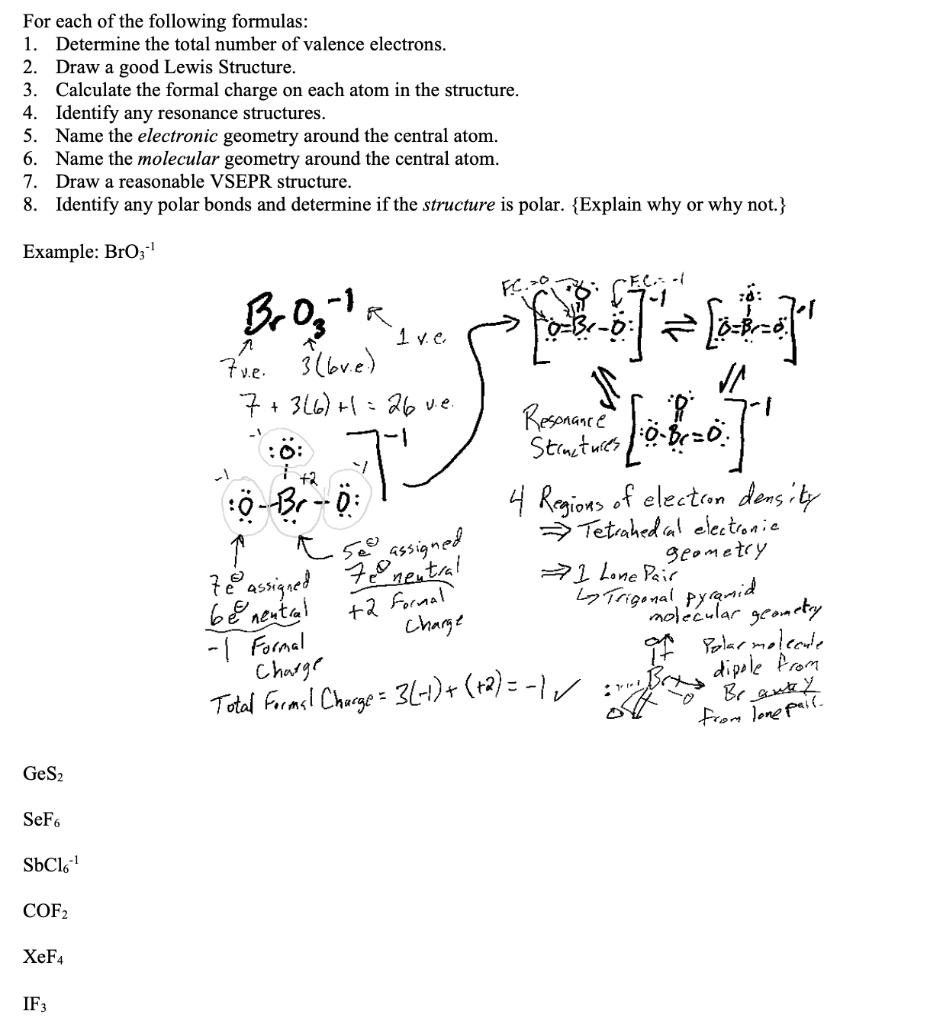 SOLVED: For each of the following formulas: Determine the total number of valence electrons ...