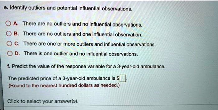 SOLVED: Identify outliers and potential influential observations 0A ...