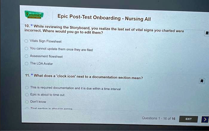 texts journey epic post test onboarding nursing all incorrect where ...