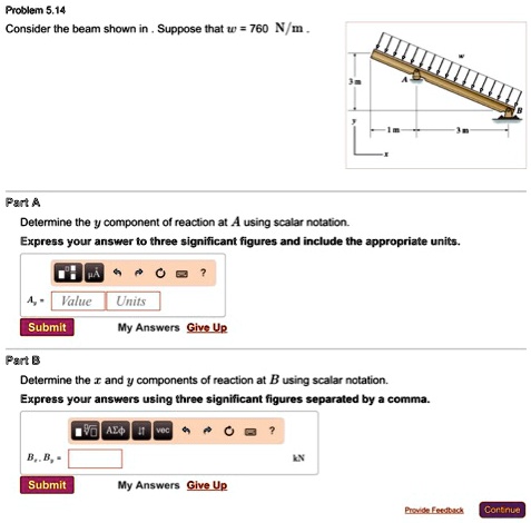 SOLVED: Problem 5.14 Consider the beam shown in .Suppose that =760 N/m ...
