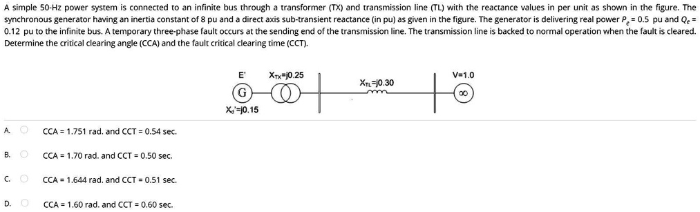 a simple 50 hz power system is connected to an infinite bus through a ...
