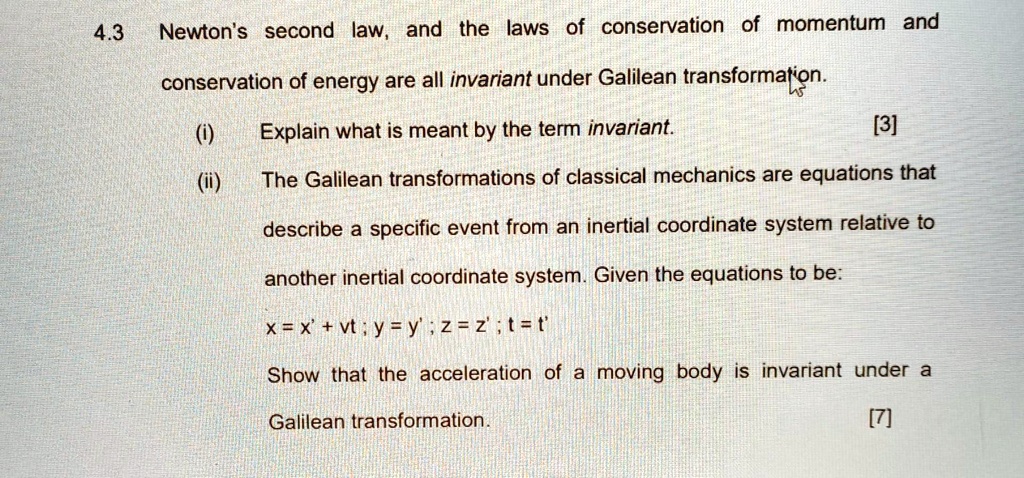 SOLVED: Newton's second law and the laws of conservation of momentum and conservation of energy ...