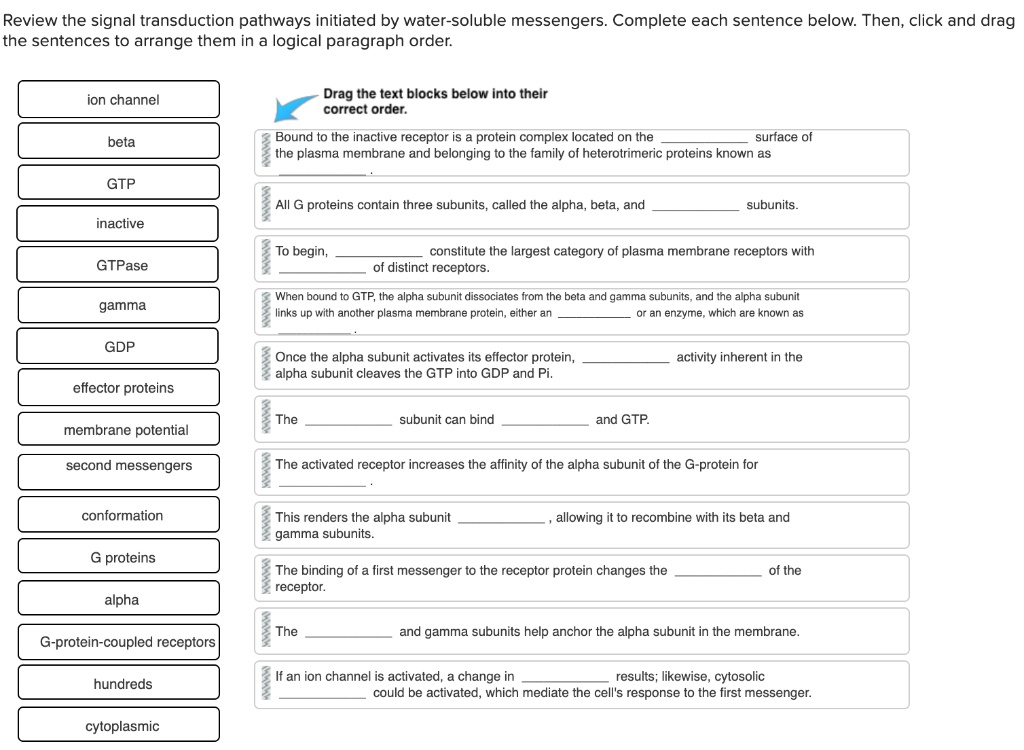 SOLVED: Review the signal transduction pathways initiated by water ...