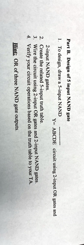 Part B. Design of 5 input NAND gate 1. To design, draw a 5-input NAND 2 ...