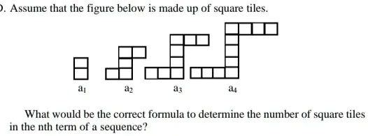 SOLVED: Assume that the figure below is made up of square tiles. What would be the correct ...
