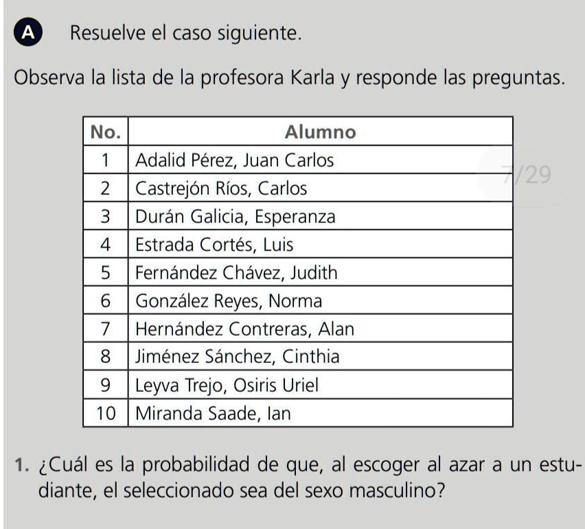 SOLVED: ¿Cuál es la probabilidad de que, al escoger al azar a un estu ...