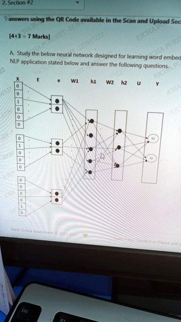 2. Section #2 answers using the QR Code available in the Scan and Upload Sect [4+3 = 7 Marks] A ...