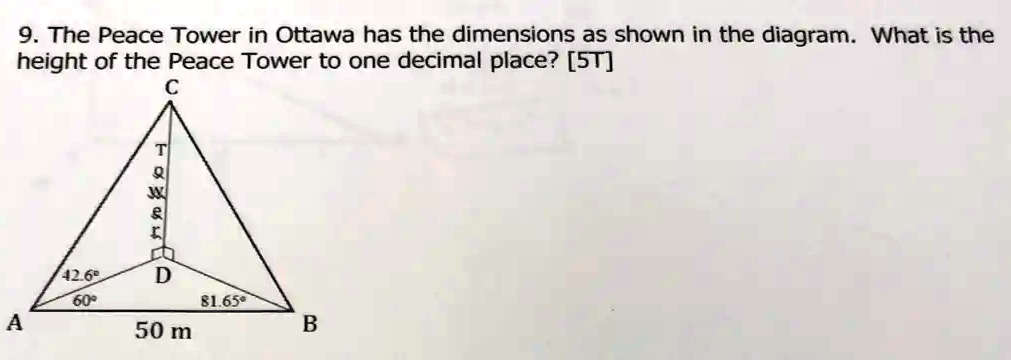 9. The Peace Tower in Ottawa has the dimensions as shown in the diagram ...