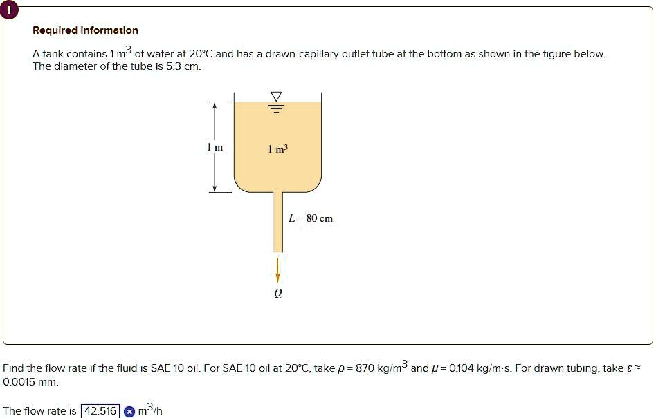 required information a tank contains 1 m3 of water at 20 c and has ...