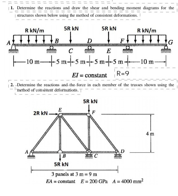 1 determine the reactions and draw the shear and bending moment diagrams for the i structures ...
