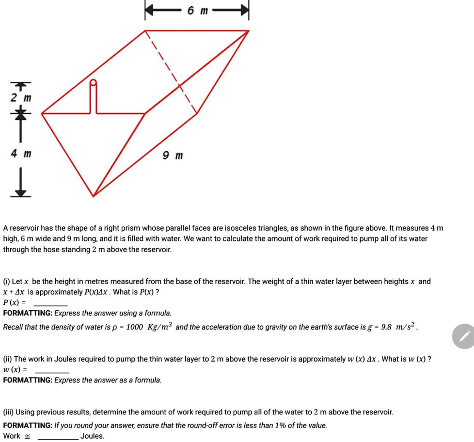 2 4 t 6 3 a reservoir has the shape of a right prism whose parallel ...