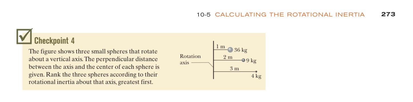 10-5 CALCULATING THE ROTATIONAL INERTIA 273 Checkpoint 4 The figure ...