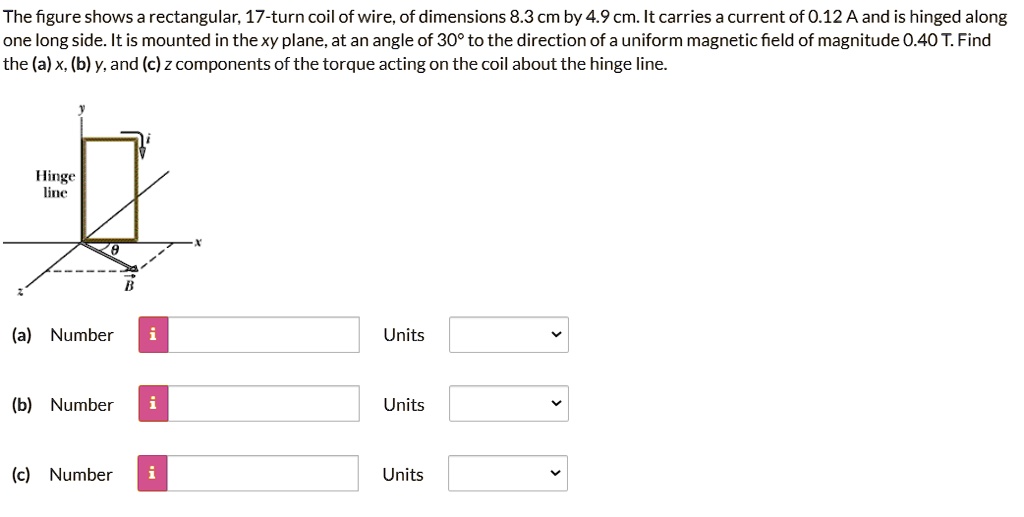 SOLVED:The " figure shows a rectangular; 17-turn coil ofwire; of dimensions 8.3 cm by 4.9cm: It ...
