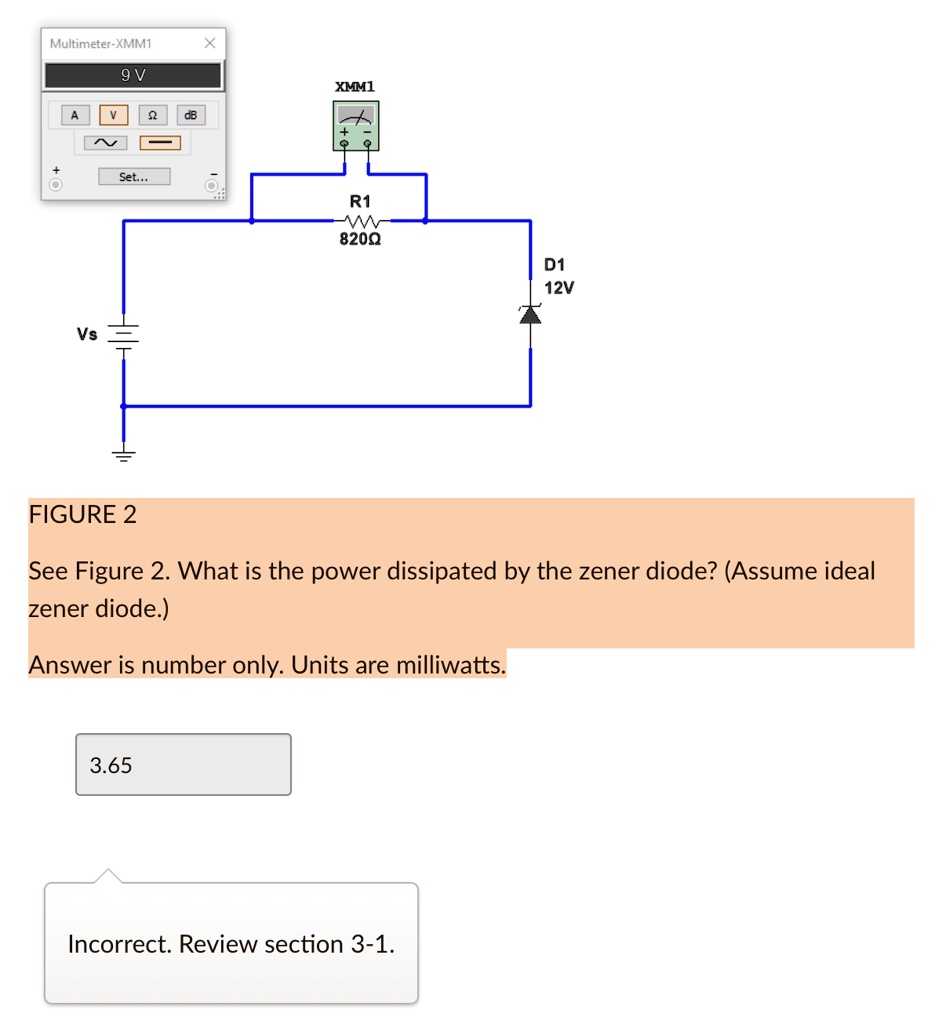 multimeter xmm1 9 v a v omega db set xmm1 r1 820omega d1 12v vs figure ...