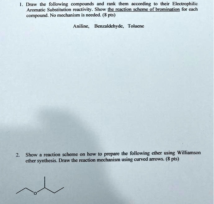 Solved Draw The Following Compounds And Rank Them According To Their