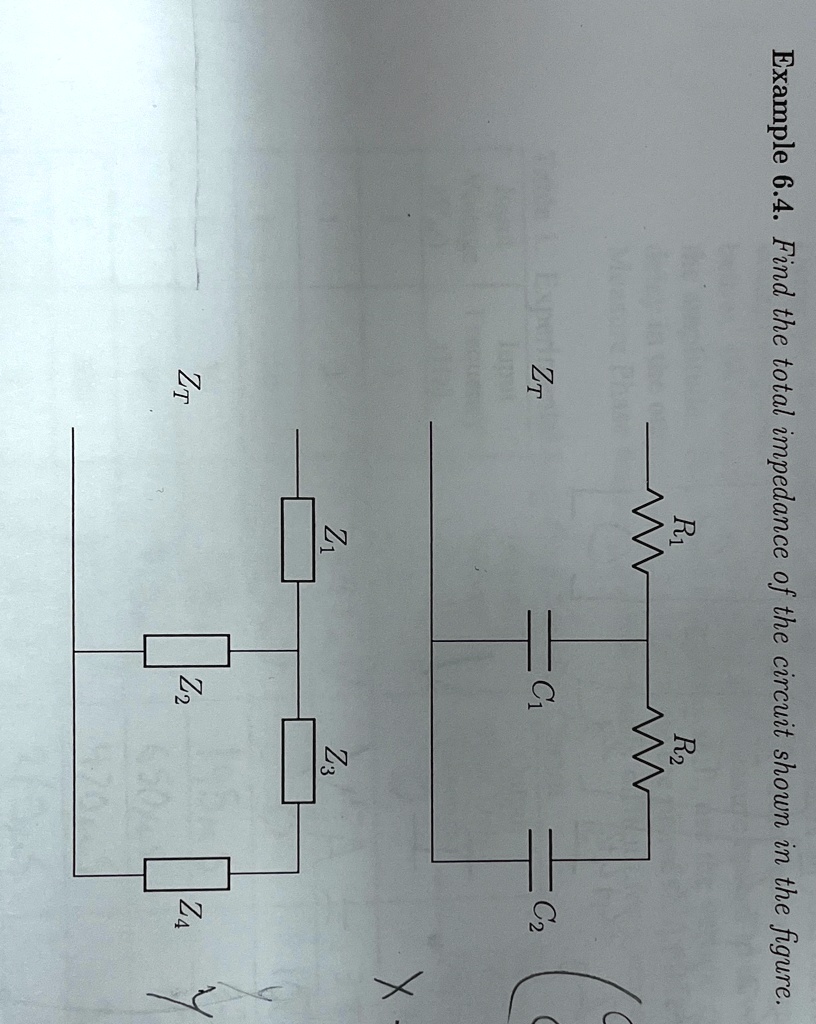 [GET ANSWER] Example 6.4. Find the total impedance of the circuit shown in the figure.