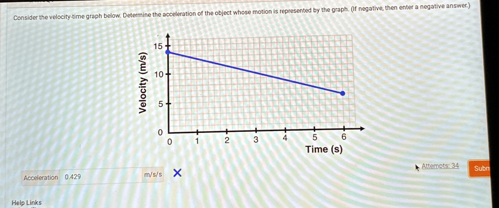 consider the velocity time graph below determine the acceleration of the object whose motion is ...