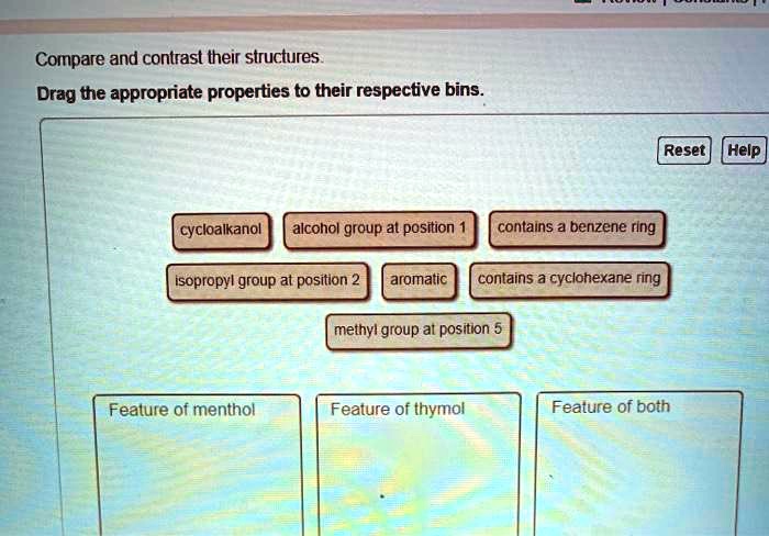 compare and contrast their structures drag the appropriate properties ...
