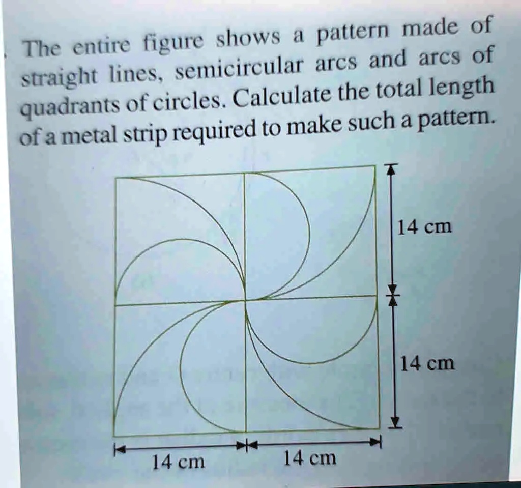 Solved A Pattern Made Of The Entire Figure Shows Semicircular Arcs And Arcs Of Straight Lines 4773