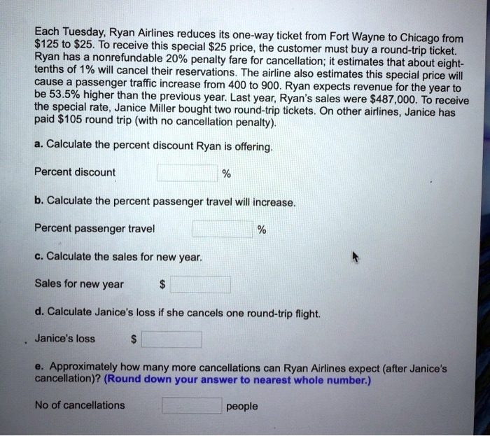 Each Tuesday Ryan Airlines reduces its one-way ticket from Fort Wayne ...