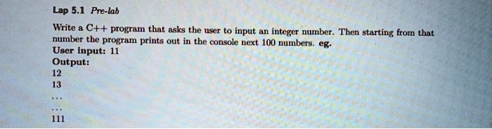 Solved Write A C Program That Asks The User To Input An Integer