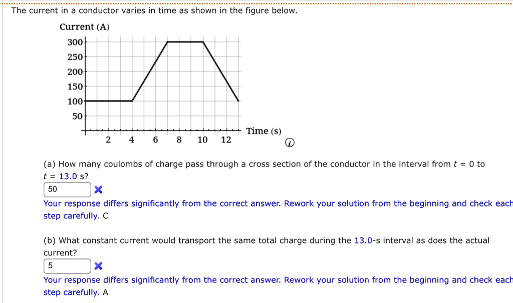 [GET ANSWER] the current in a conductor varies in time as shown in the figure below current a ...