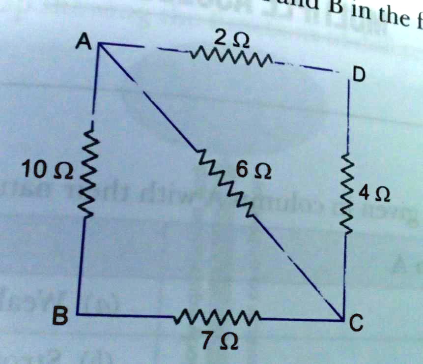 SOLVED: Determine the equivalent resistance between A and B in the ...