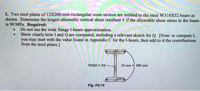 3. Two steel plates of 12X200-mm rectangular cross section are welded ...