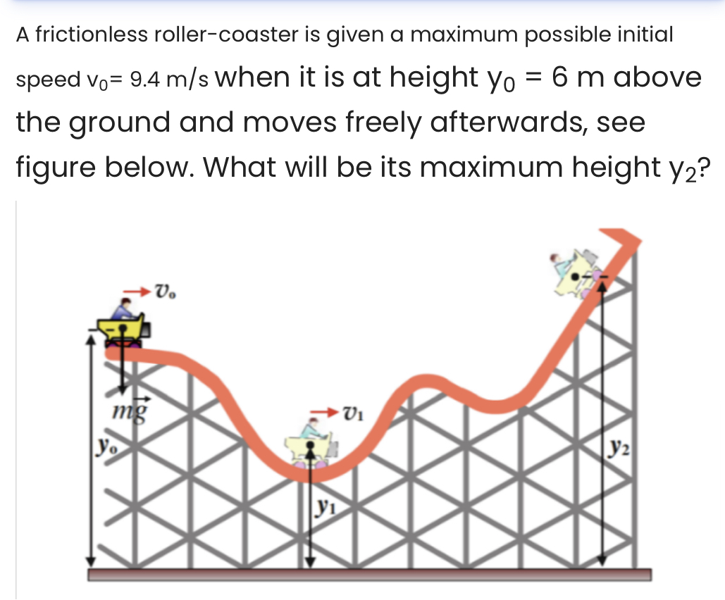 A frictionless roller-coaster is given a maximum possible initial speed ...