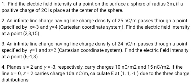 find the electric field intensity at a point on the surface sphere of ...
