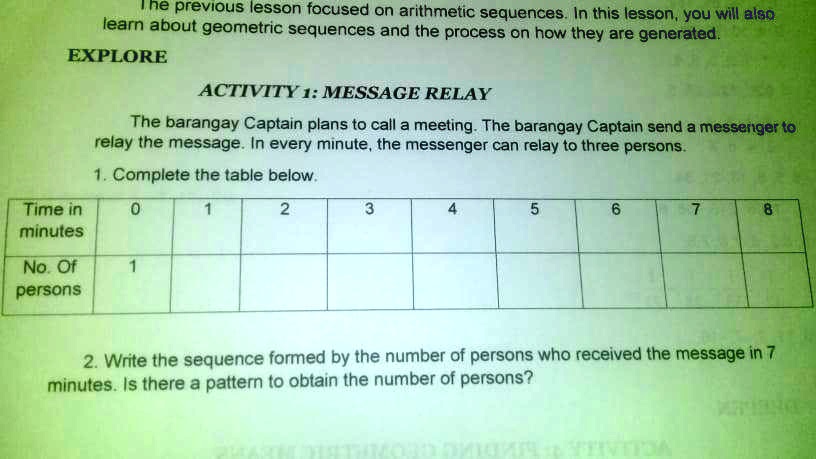 SOLVED: The barangay captain plans to call a meeting. The barangay ...