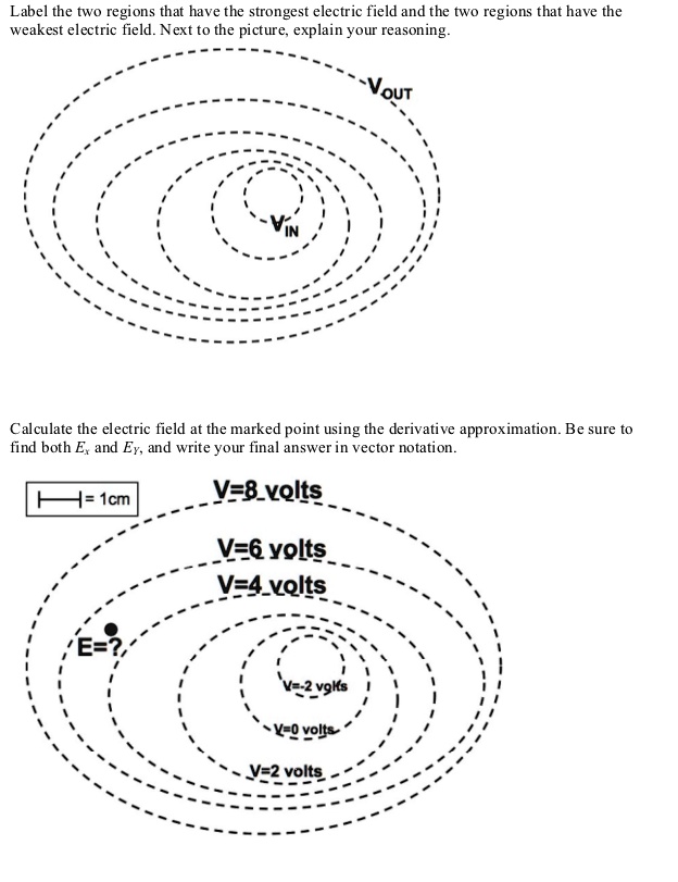 SOLVED:Label the two regions that have the strongest electric field and ...