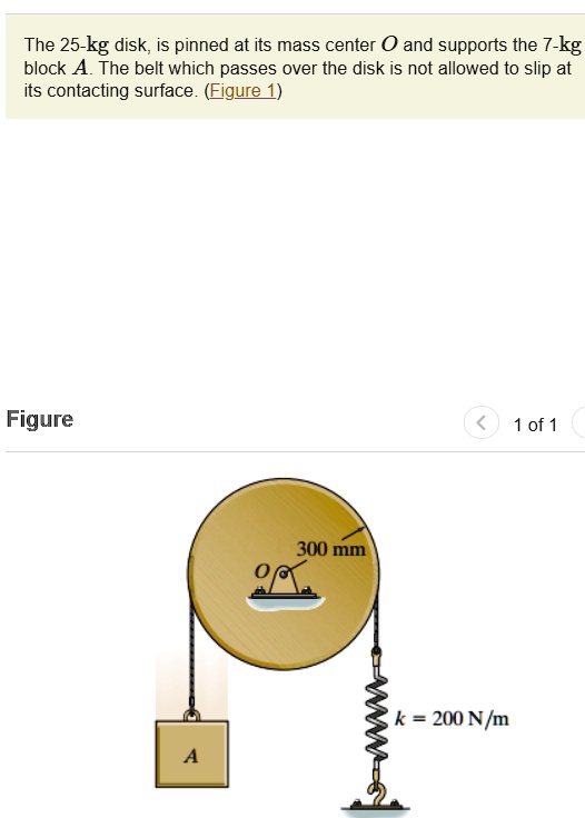 [GET ANSWER] The 25-kg disk, is pinned at its mass center O and ...