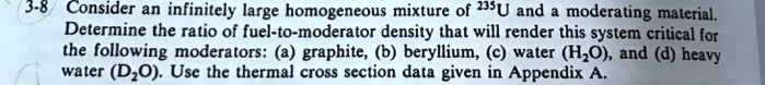 SOLVED: Consider an infinitely large homogeneous mixture of 35U and a ...