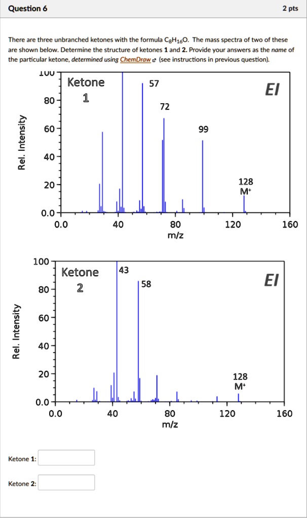 SOLVED: Question 6 2 pts There are three unbranched ketones with the ...