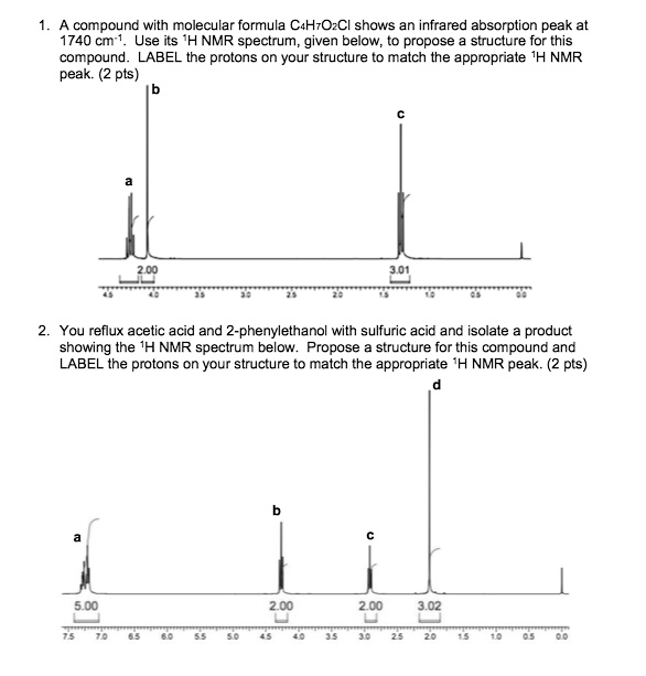 a compound with molecular formula c4hvozcl shows an infrared absorption ...