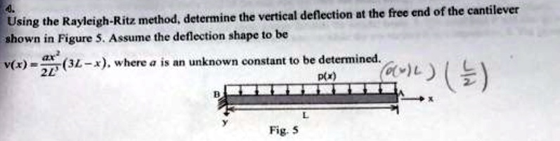 SOLVED: Using the Rayleigh-Ritz method, determine the vertical ...