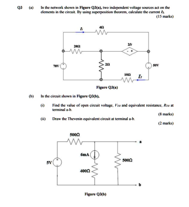 In the network shown in Figure Q3a, two independent voltage sources act on the elements of the ...
