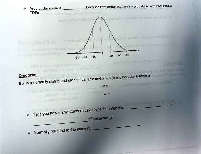 Because remember that area probability with continuous Area under curve PDFs Z-score and N(0,1 ...