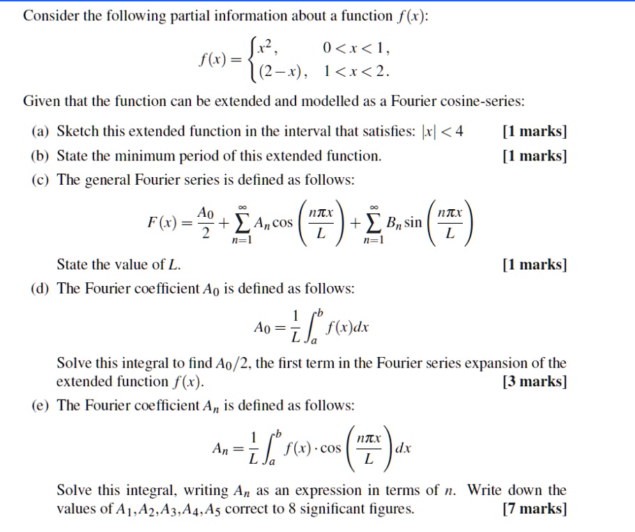 SOLVED: Consider the following partial information about a function f (x): 0