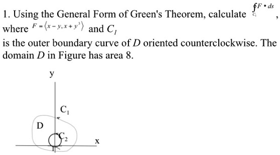 SOLVED: fF Using the General Form of Green's Theorem, calculate where and C is the outer ...