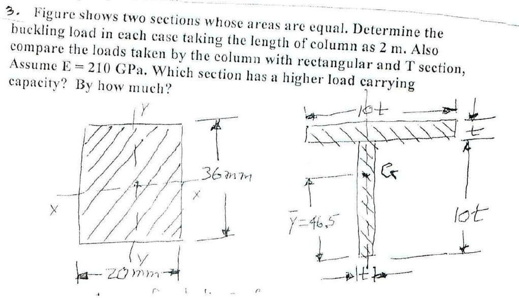 SOLVED: 3.Figure shows two sections whose areas are equal.Determine the ...