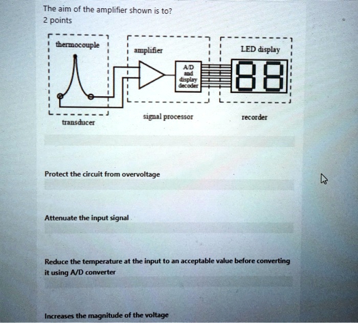 The aim of the amplifier shown is to? 2 points thermocouple amplifier ...