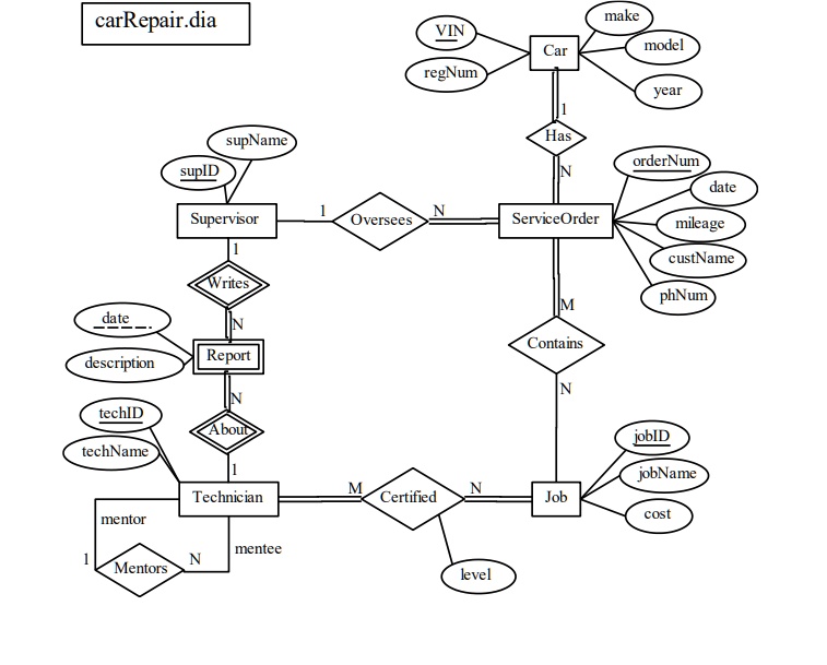 Solved Convert The Following Er Diagram Into A Skeleton Relational Database Schema Using Every