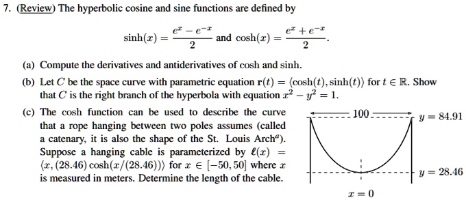 SOLVED:(Review) The hyperbolic cosine and sine functions are defined by ...