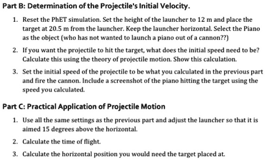 SOLVED:Part B: Determination of the Projectile's Initial Velocity ...